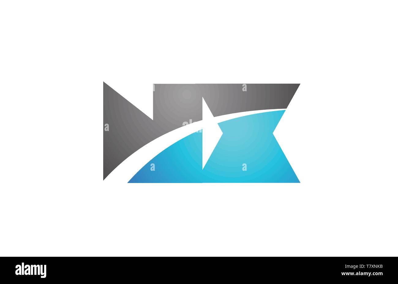alphabet letter nx n x logo combination in blue and grey colors ... alphabet letter nx n x logo combination in blue and grey colors ...