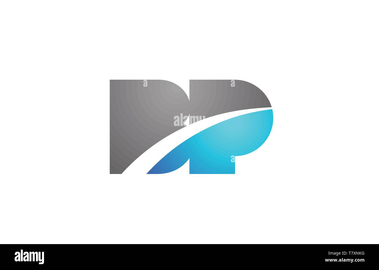 alphabet letter bp b p logo combination in blue and grey colors ...