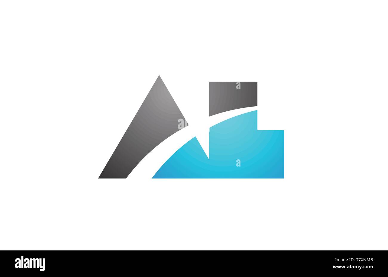 alphabet letter al a l logo combination in blue and grey colors ...