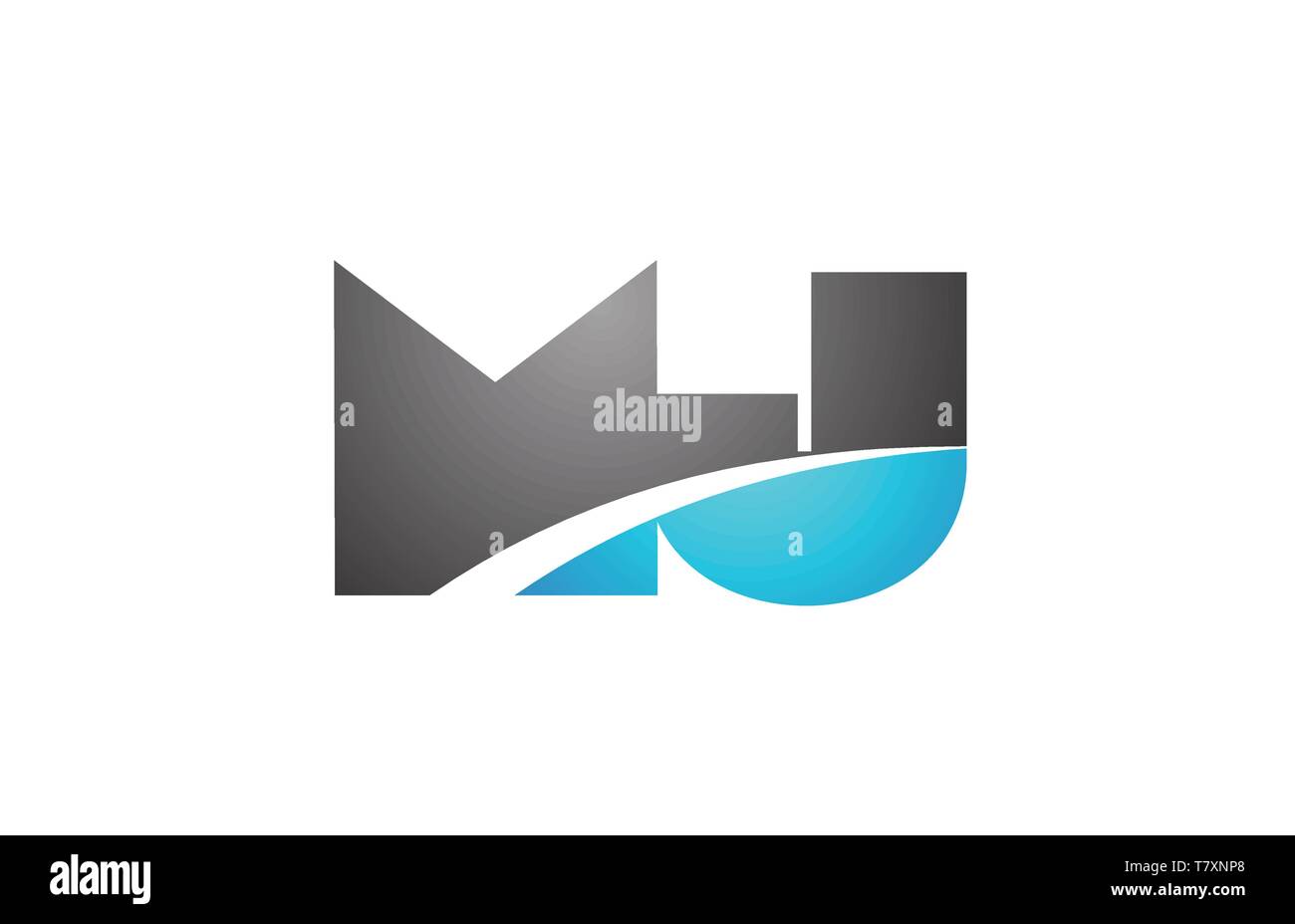 alphabet letter mj m j logo combination in blue and grey colors ...