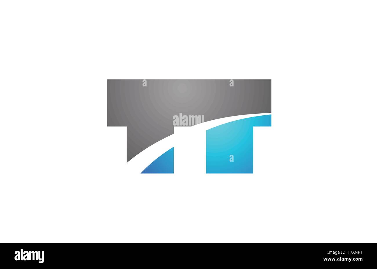 alphabet letter tt t t logo combination in blue and grey colors ...
