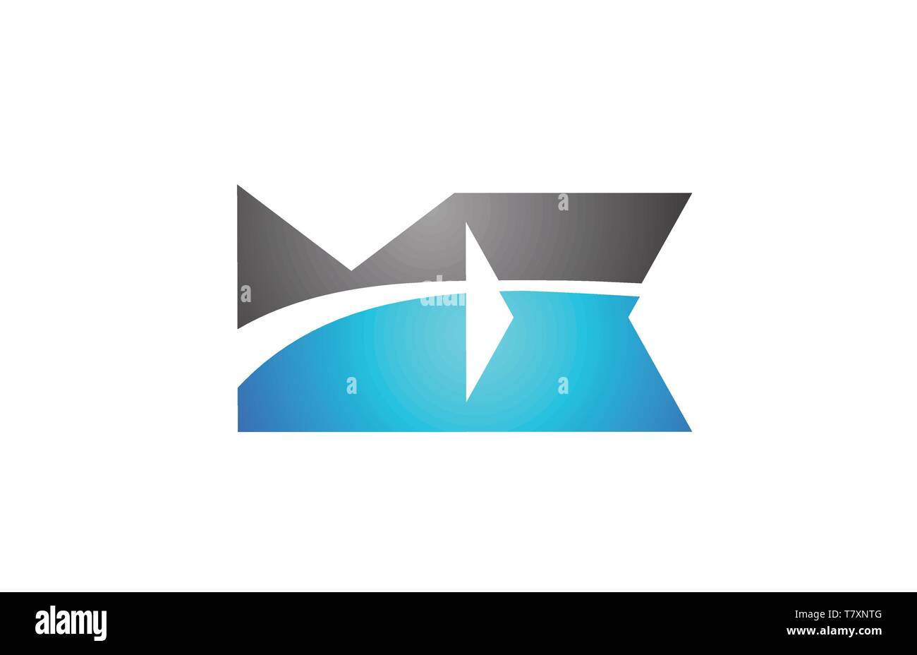 alphabet letter mx m x logo combination in blue and grey colors ...