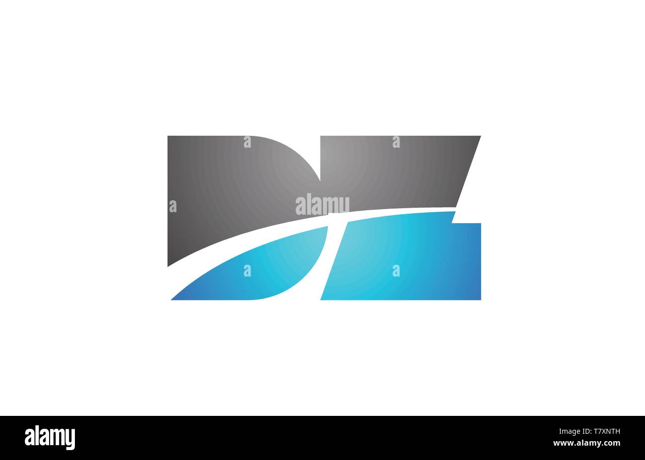 alphabet letter dz d z logo combination in blue and grey colors ...