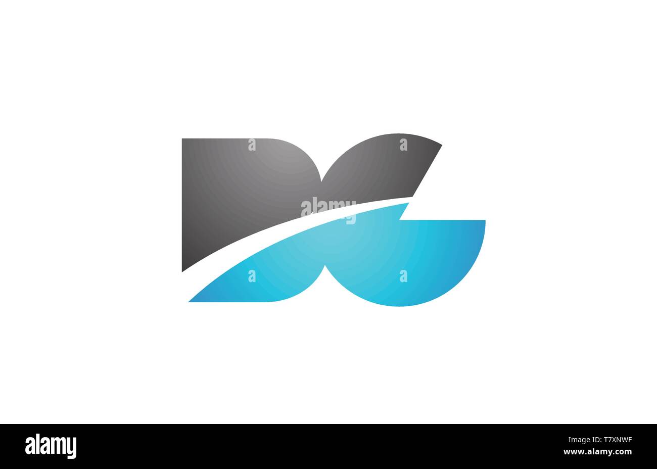 alphabet letter dg d g logo combination in blue and grey colors ...