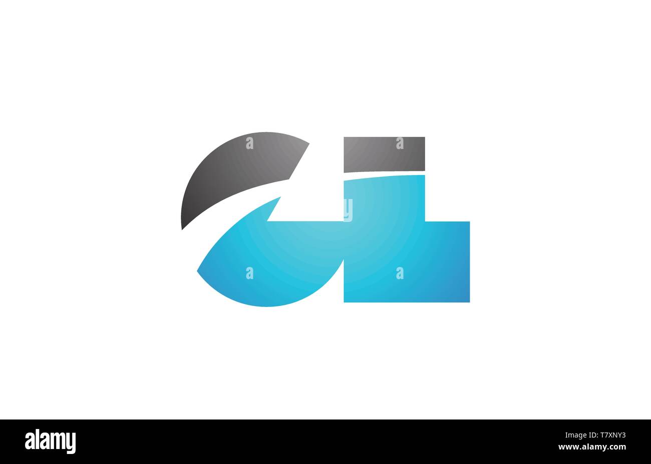 alphabet letter gl g l logo combination in blue and grey colors ...