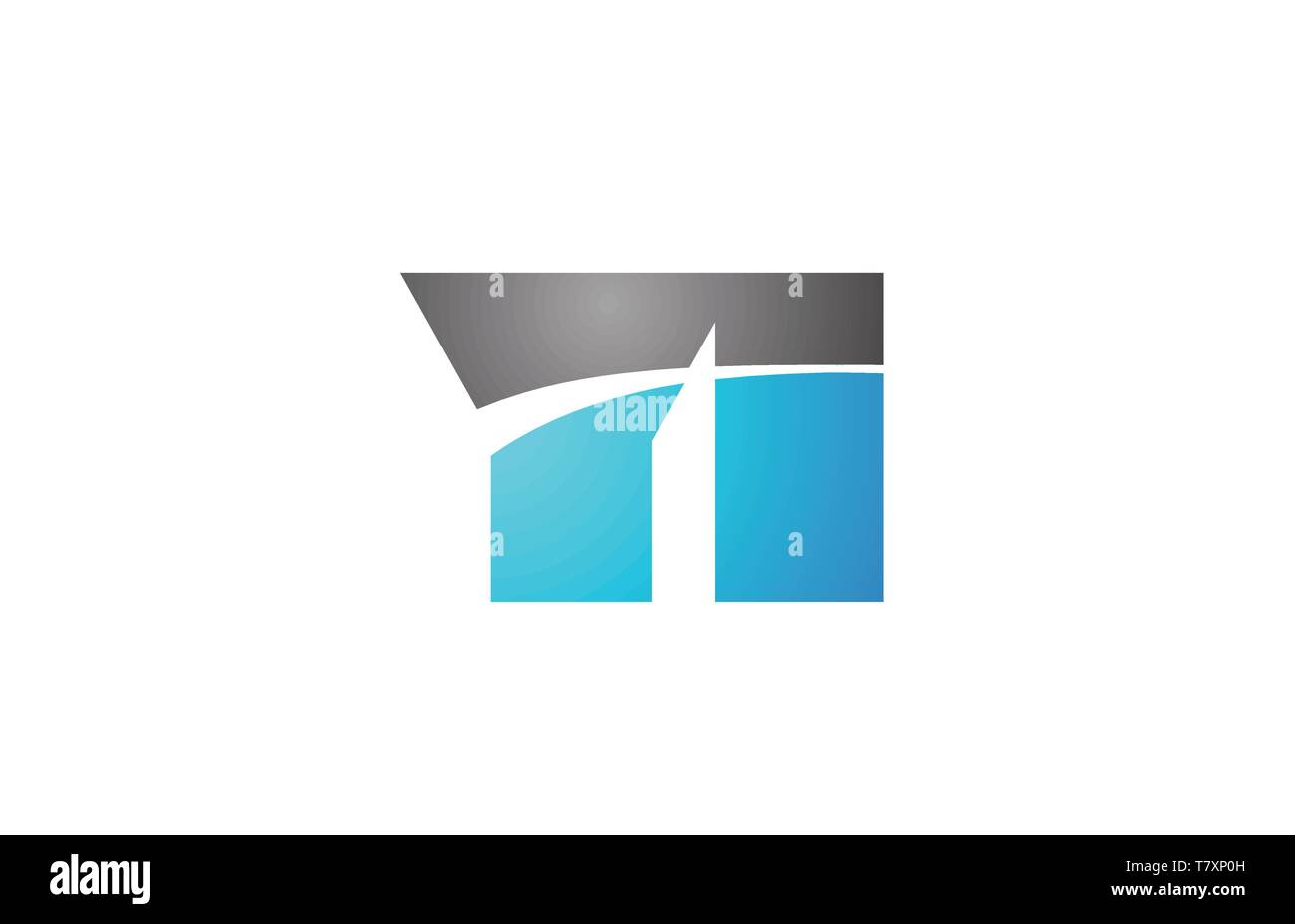 alphabet letter yi y i logo combination in blue and grey colors ...