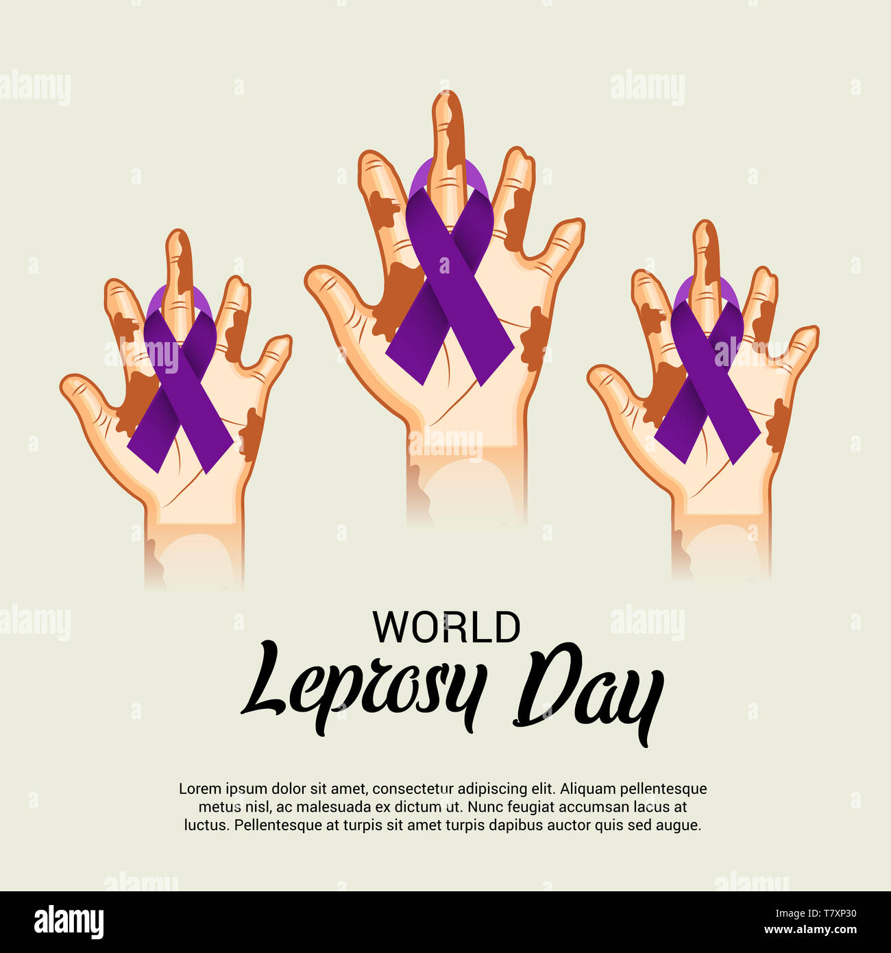 Vector illustration of a Background for World Leprosy Day Stock Photo ...