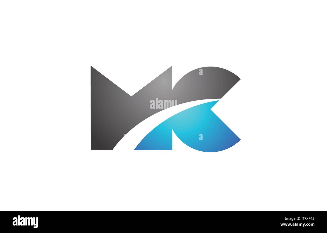 alphabet letter mc m c logo combination in blue and grey colors ...