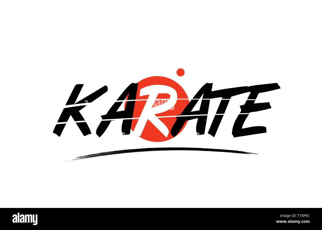 karate text word on white background with red circle suitable for card ...