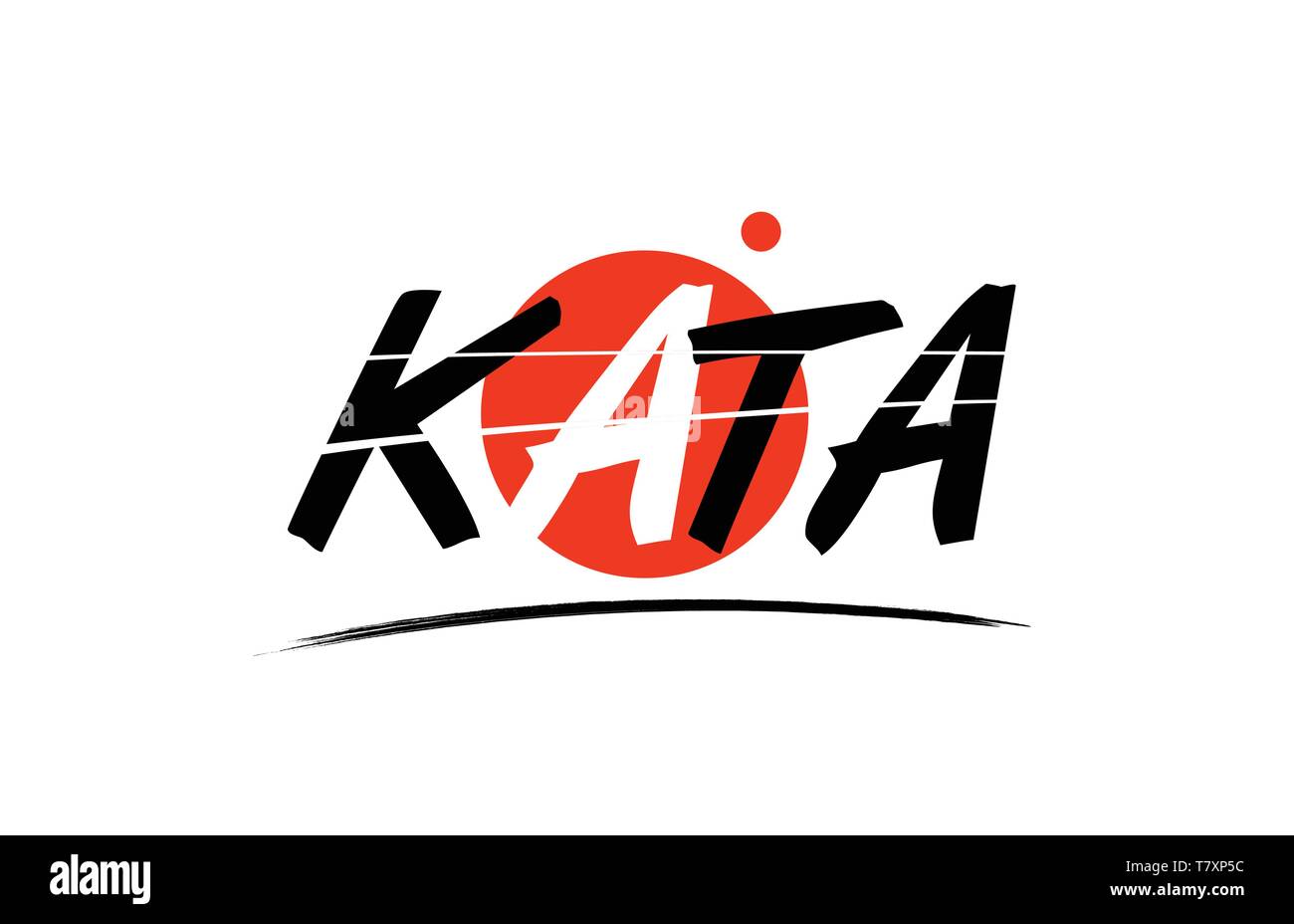 kata text word on white background with red circle suitable for card ...