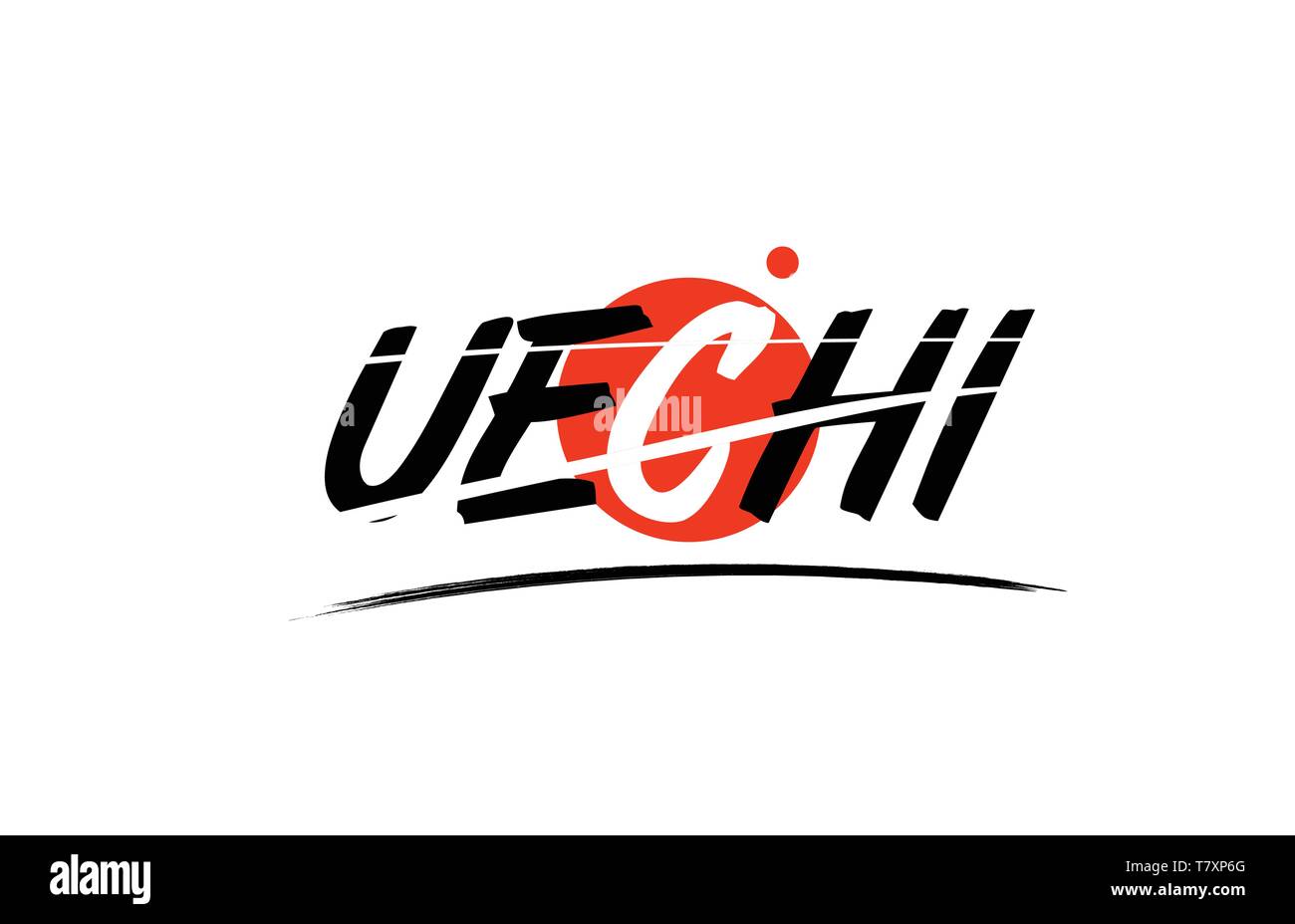 uechi text word on white background with red circle suitable for card ...