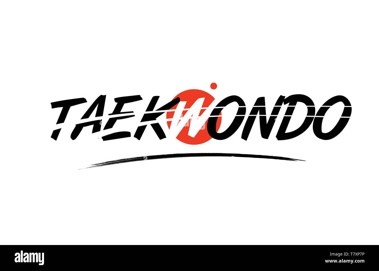 taekwondo text word on white background with red circle suitable for ...