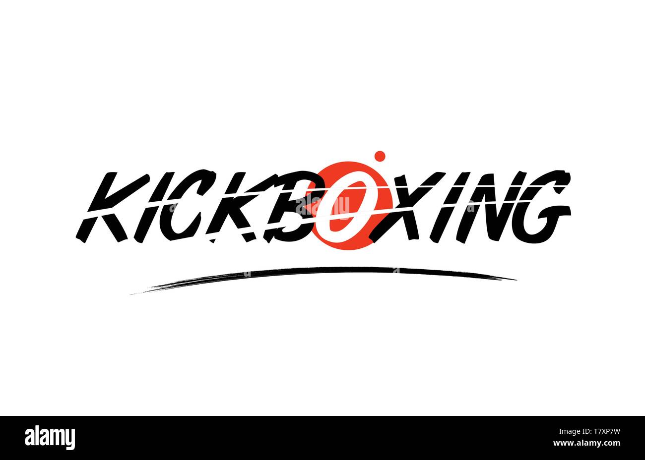 kickboxing text word on white background with red circle suitable for ...
