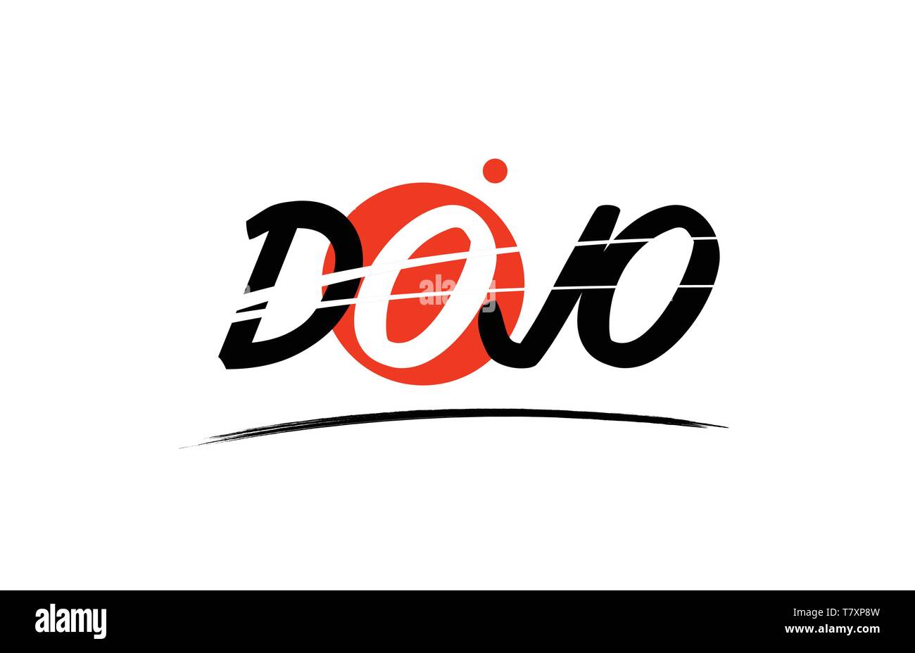 dojo text word on white background with red circle suitable for card ...