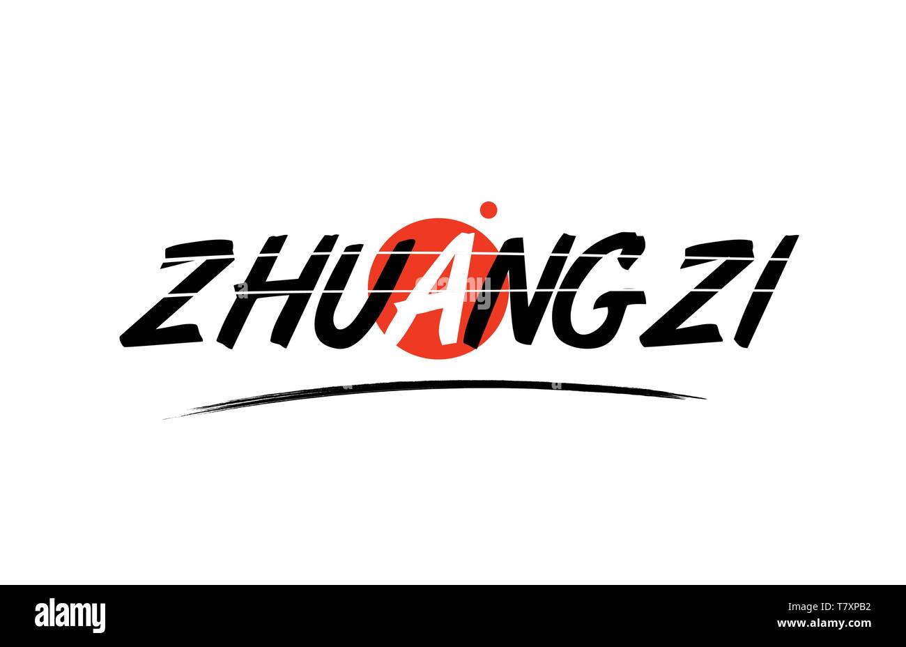 zhuangzi text word on white background with red circle suitable for ...