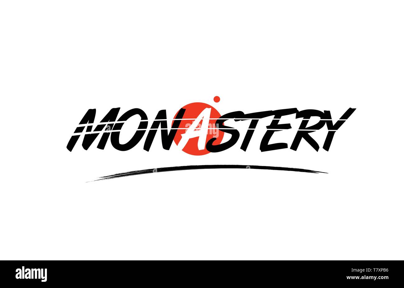 monastery text word on white background with red circle suitable for ...