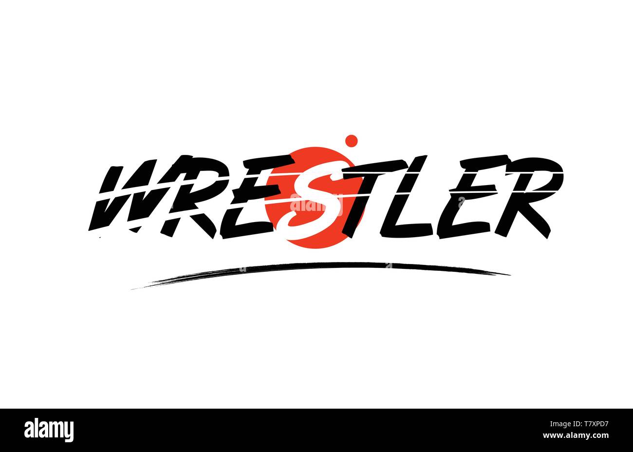 wrestler text word on white background with red circle suitable for ...