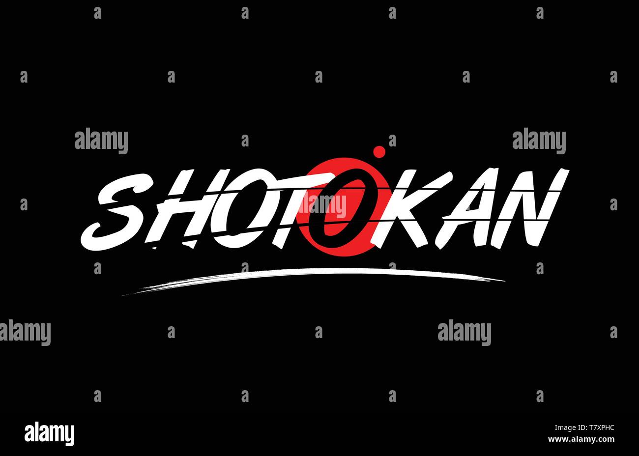 shotokan text word on black background with red circle suitable for ...