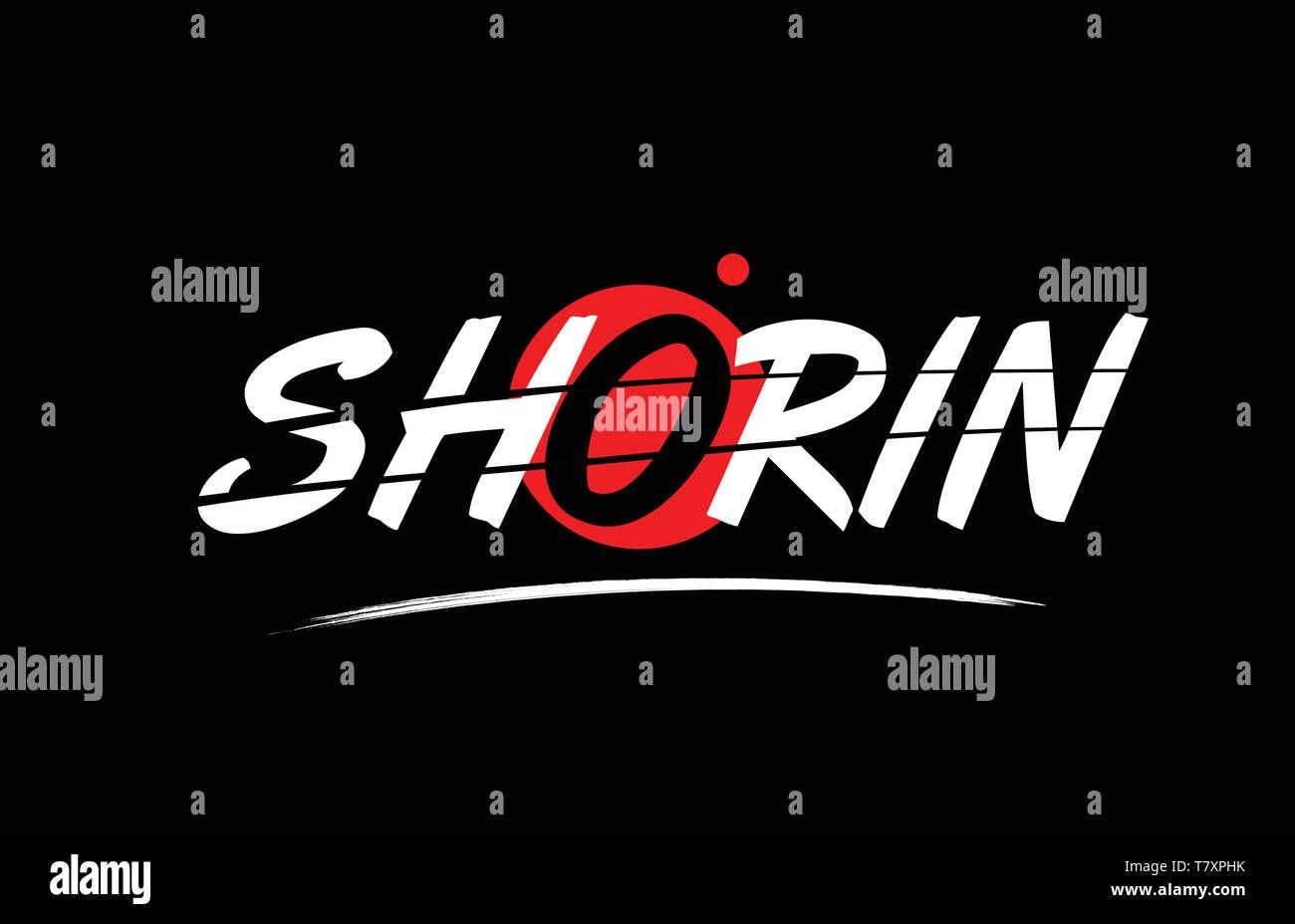 shorin text word on black background with red circle suitable for card ...