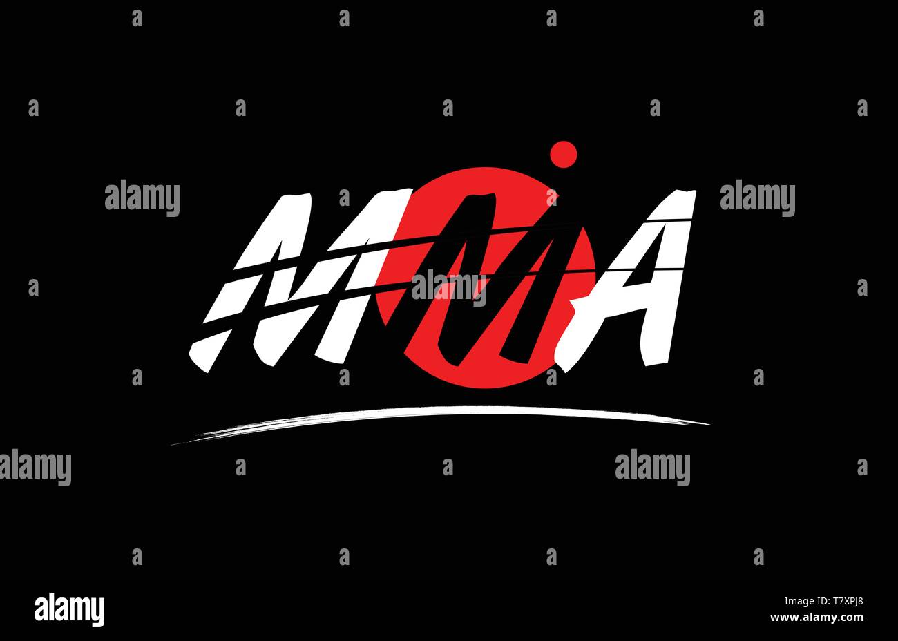 mma text word on black background with red circle suitable for card ...