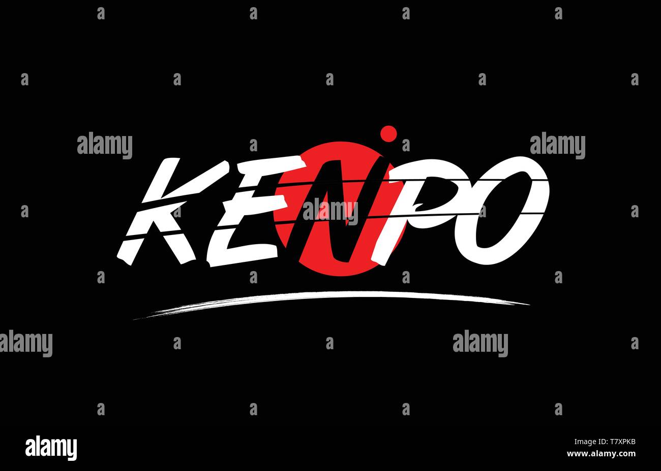 kenpo text word on black background with red circle suitable for card ...