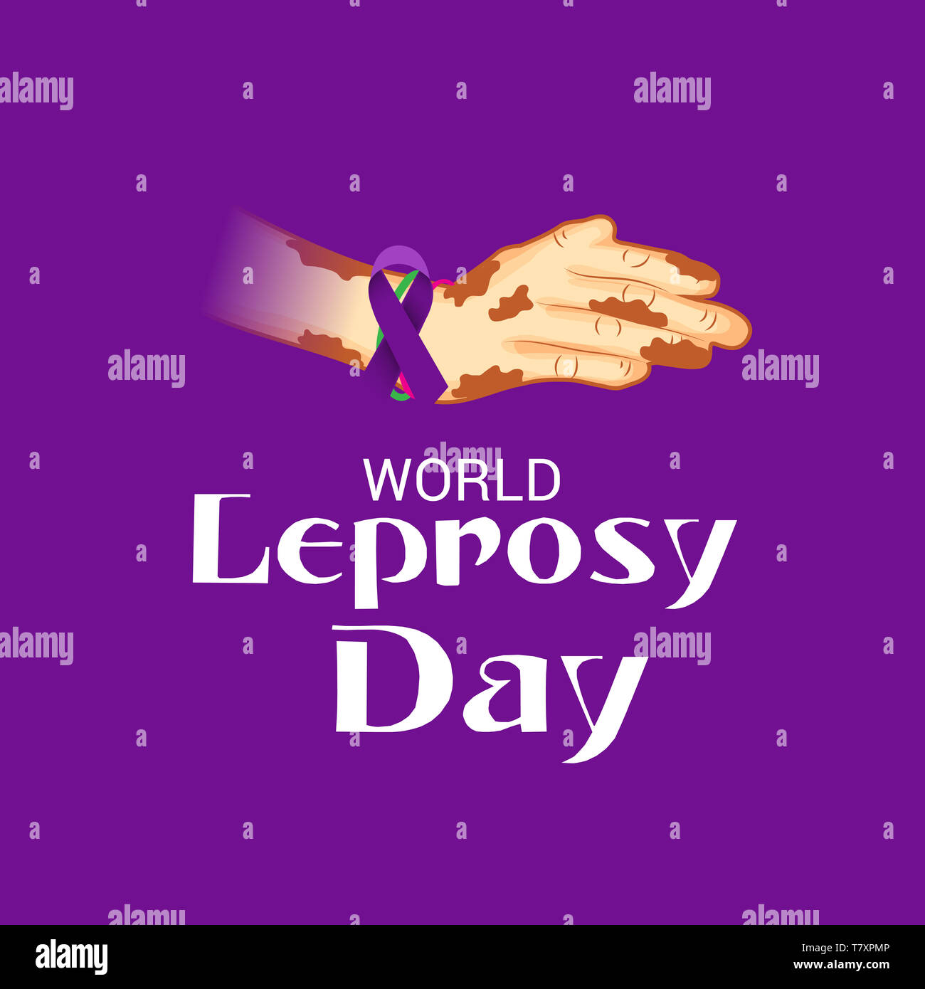 Vector illustration of a Background for World Leprosy Day Stock Photo ...