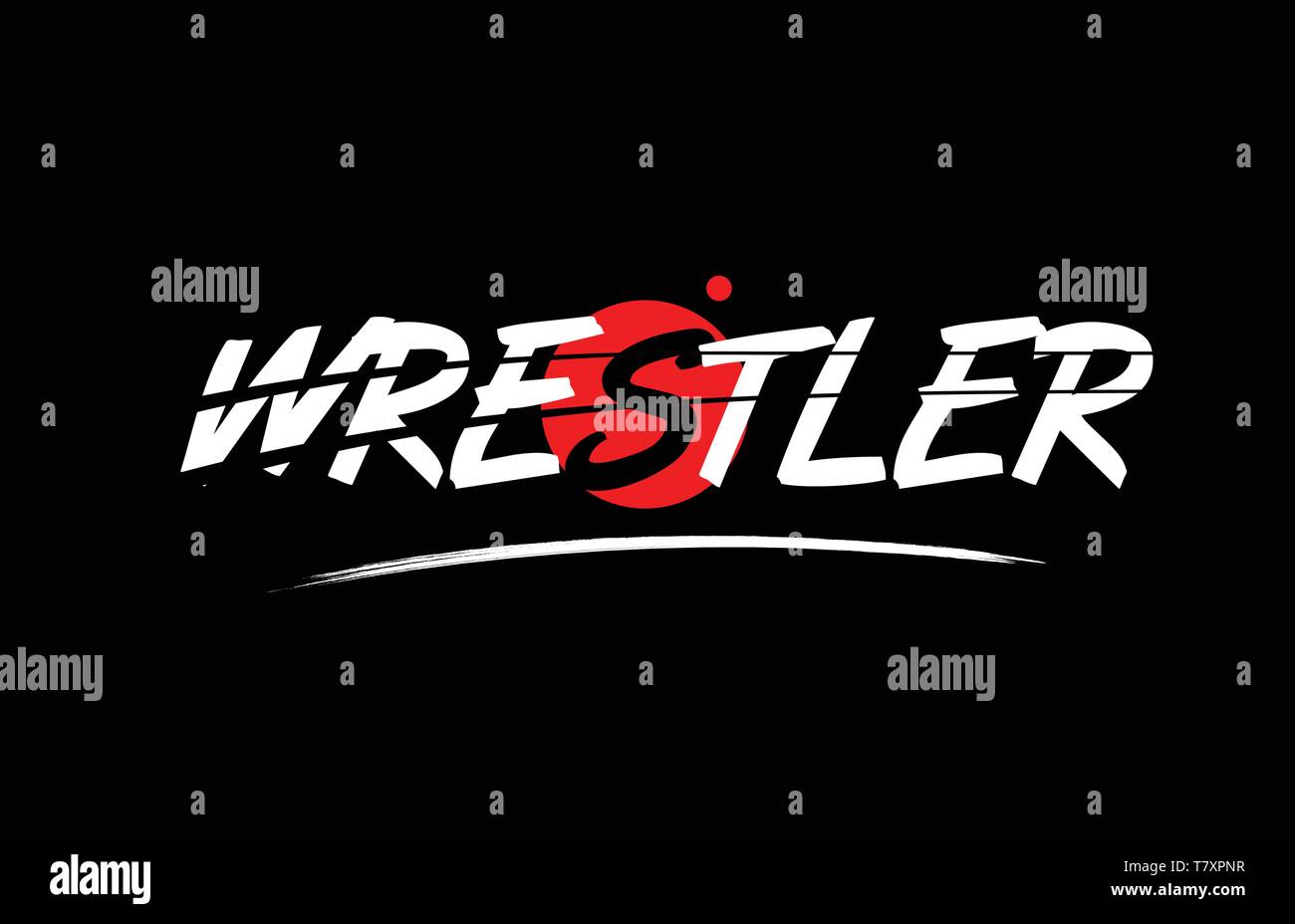 wrestler text word on black background with red circle suitable for ...