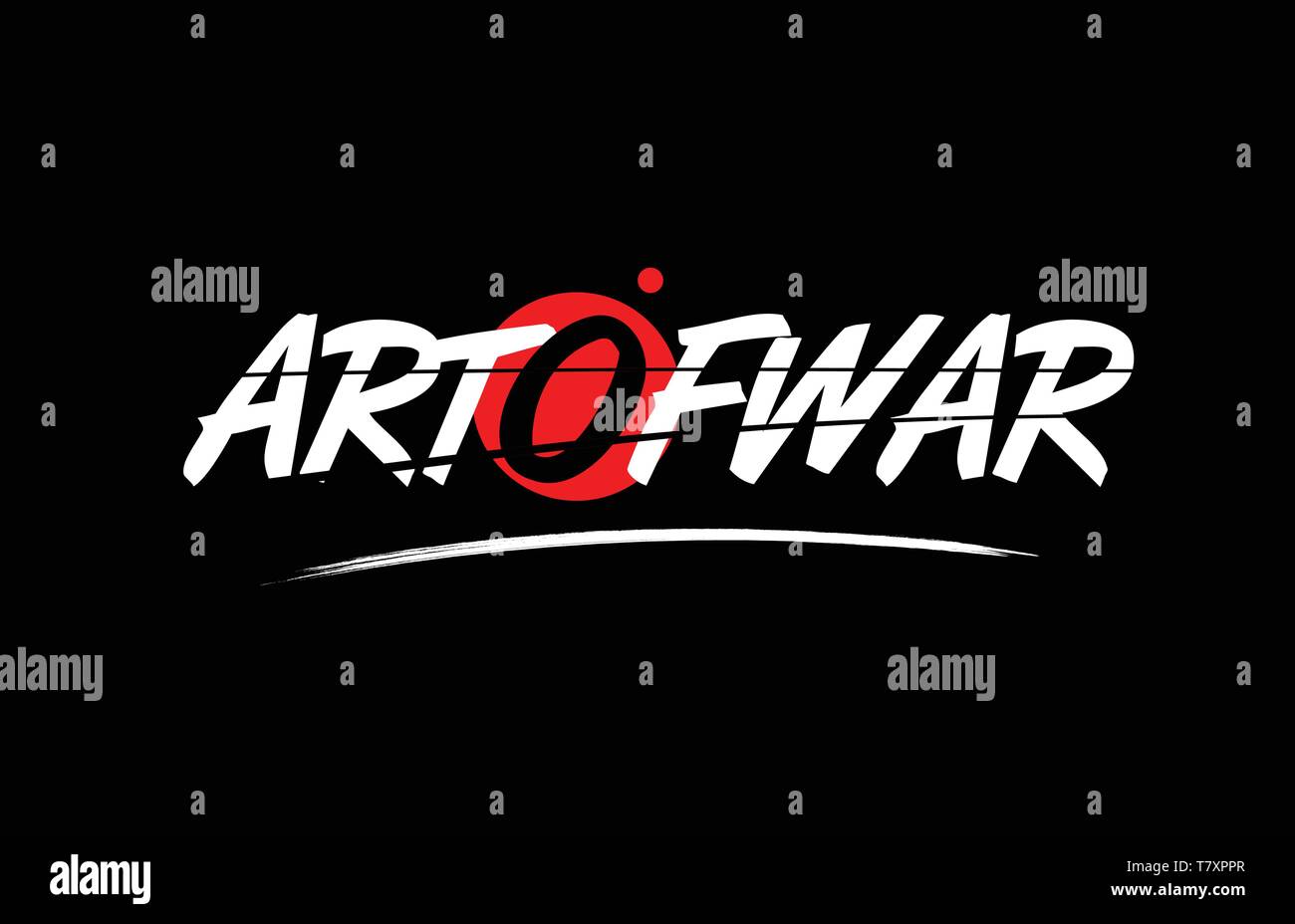 art of war text word on black background with red circle suitable for ...