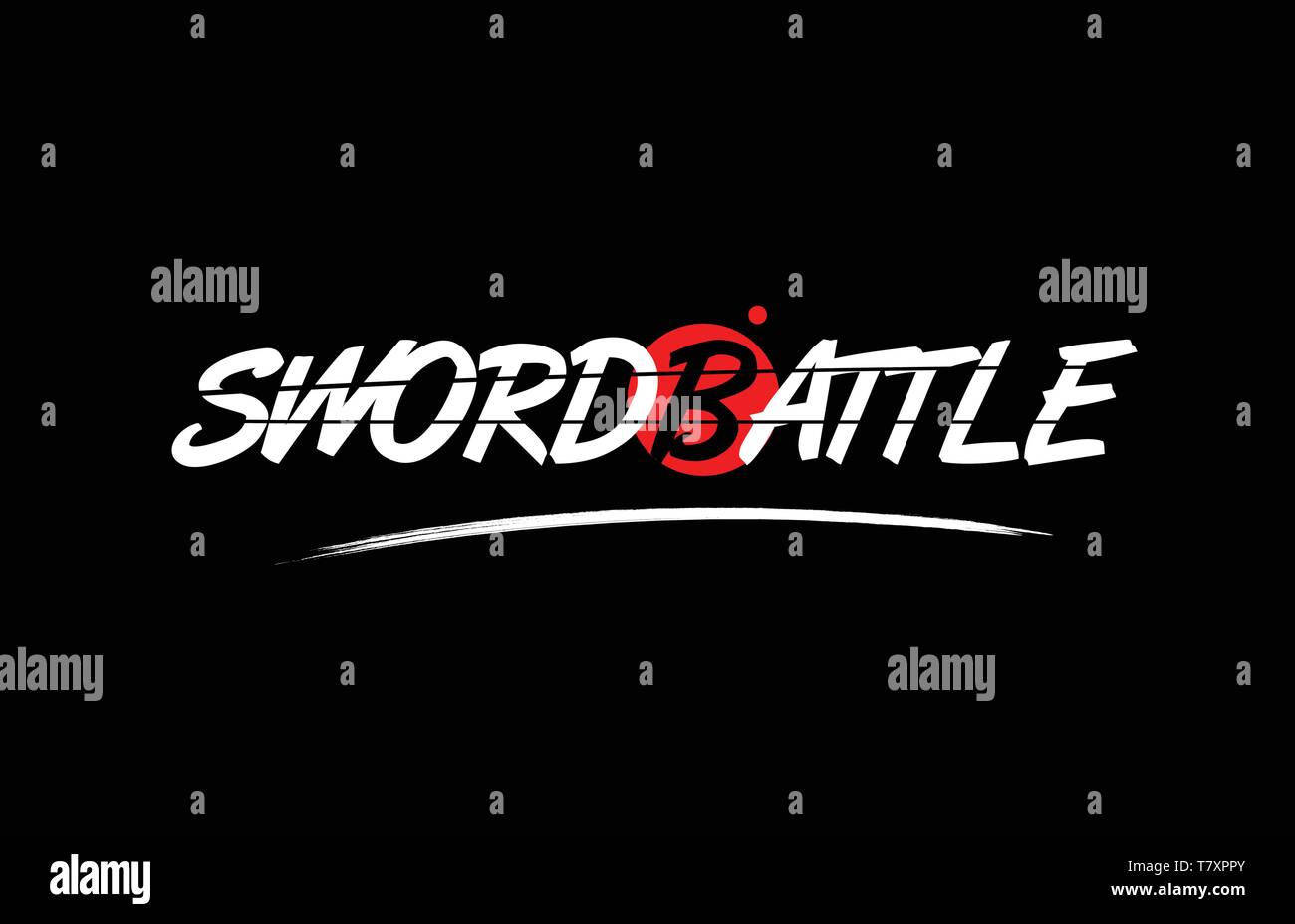 sword battle text word on black background with red circle suitable for ...
