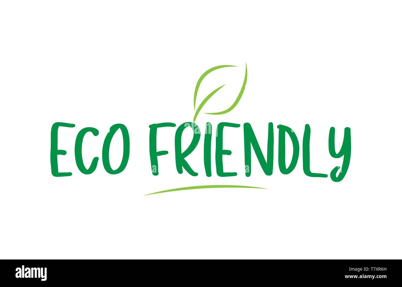 eco friendly green word text with leaf suitable for icon, badge or ...
