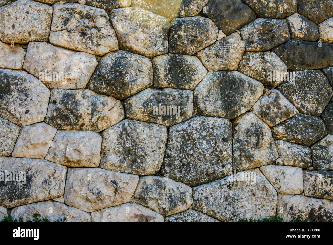 stones of an old wall at an ancient location in Greece Stock Photo - Alamy