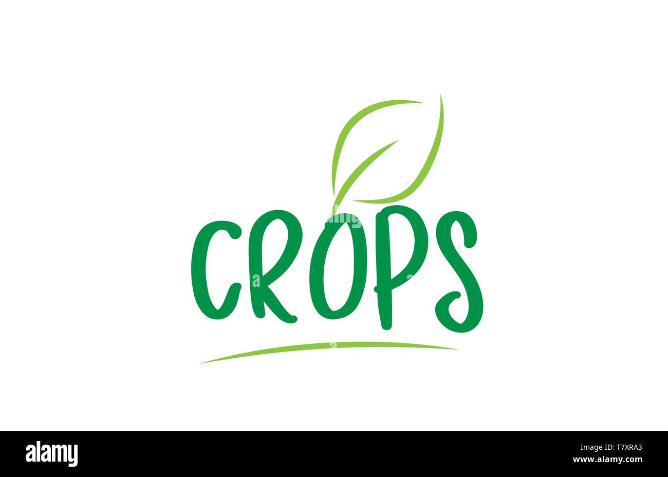 crops green word text with leaf suitable for icon, badge or typography ...