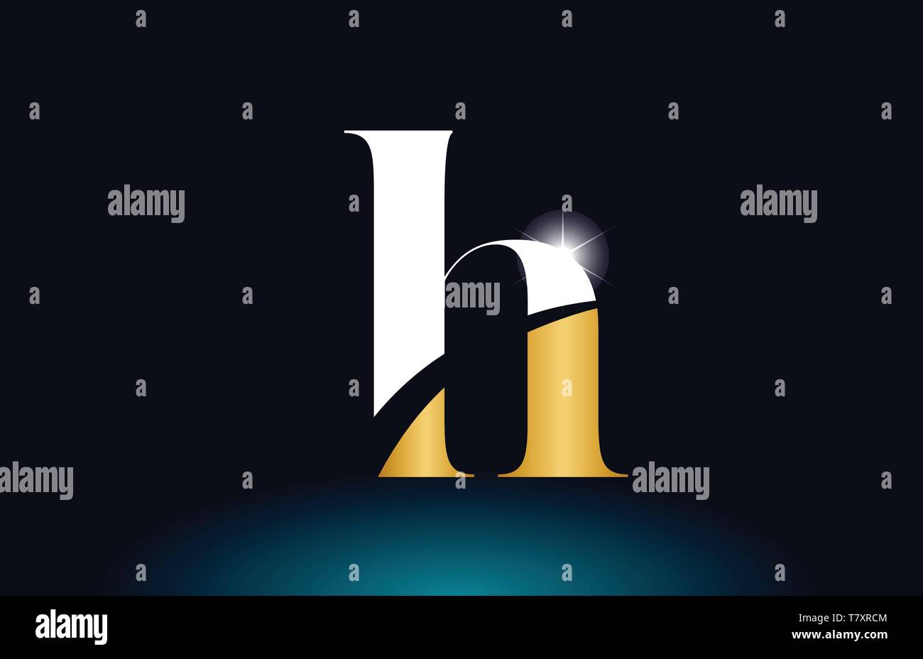 gold golden alphabet letter h logo icon design suitable for a company ...