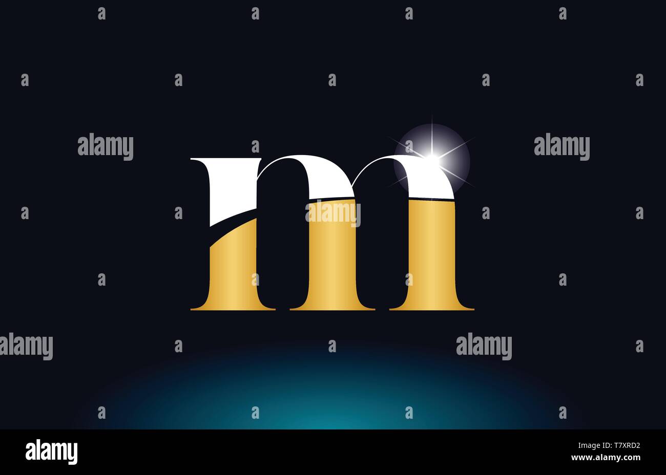 gold golden alphabet letter m logo icon design suitable for a company ...