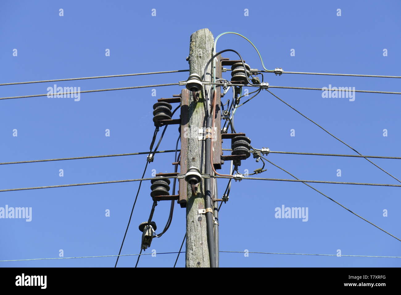 Old telegraph pole Stock Photo - Alamy