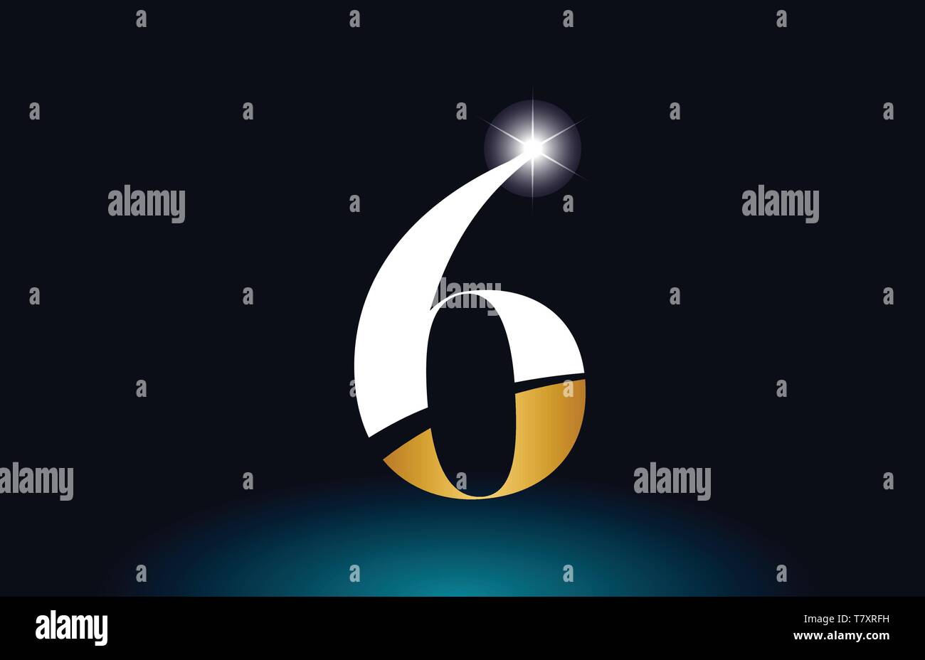 gold golden number 6 logo icon design suitable for a company or ...