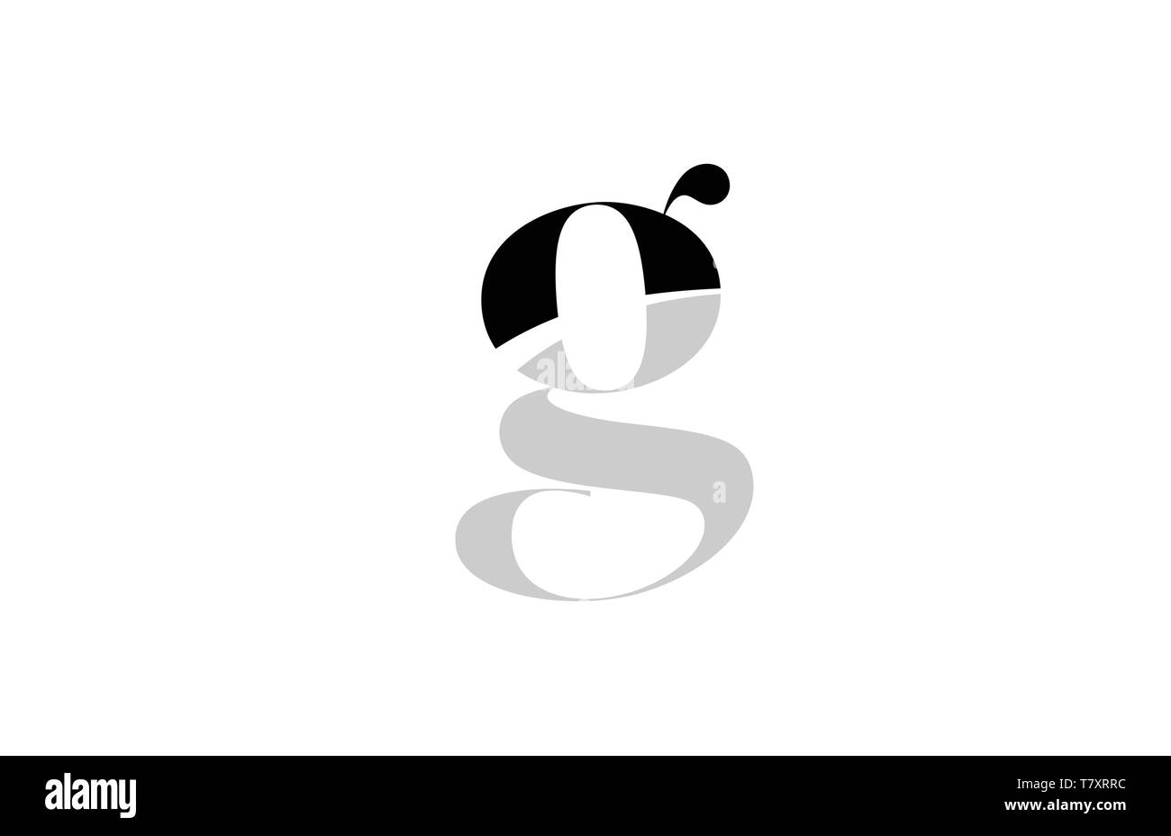 black and white alphabet letter g logo icon design for a company or ...