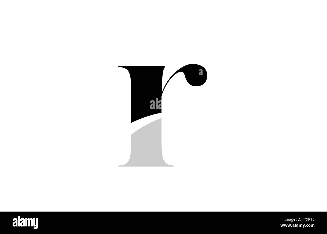 black and white alphabet letter r logo icon design for a company or ...