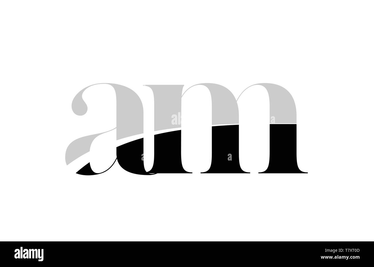 black and white alphabet letter am a m logo icon design for a company ...