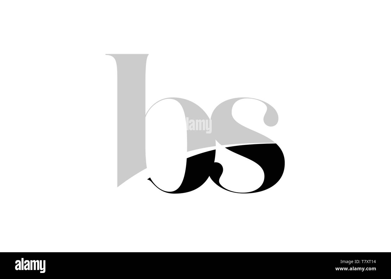 black and white alphabet letter bs b s logo icon design for a company ...