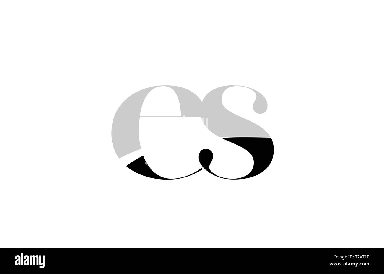 black and white alphabet letter es e s logo icon design for a company ...