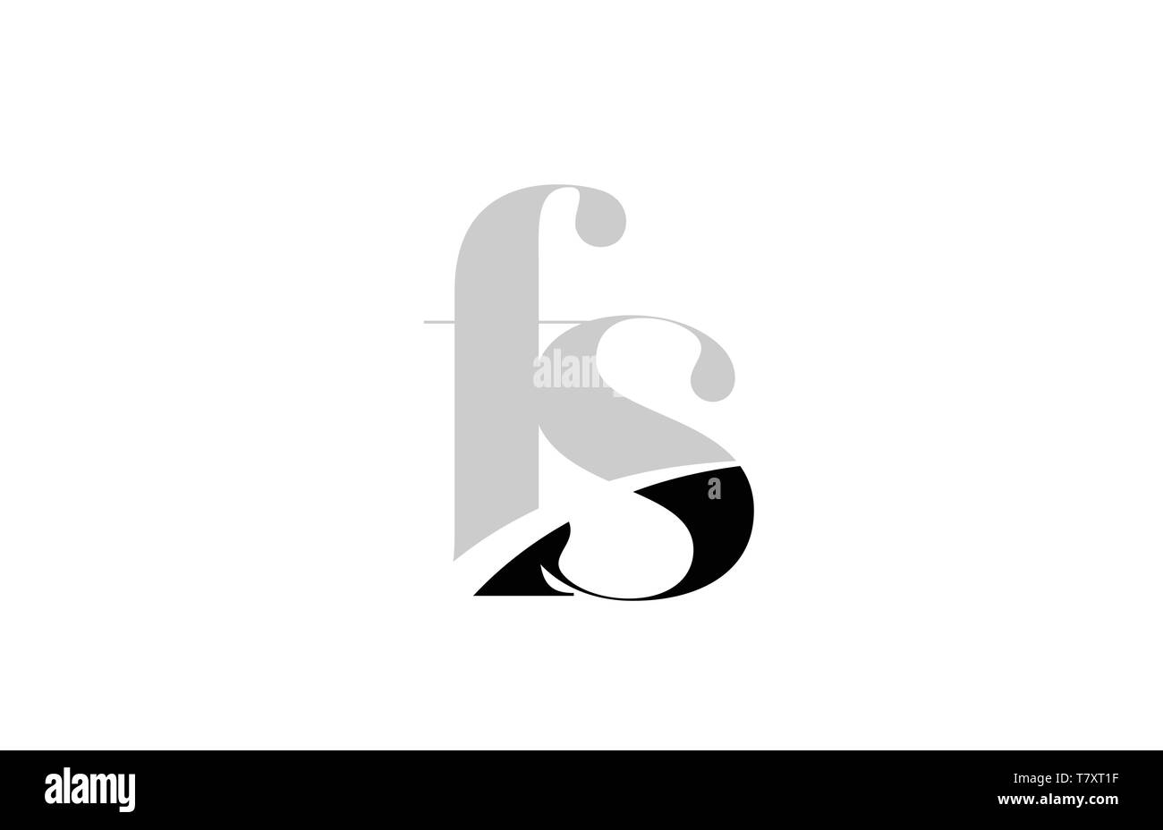 black and white alphabet letter fs f s logo icon design for a company ...