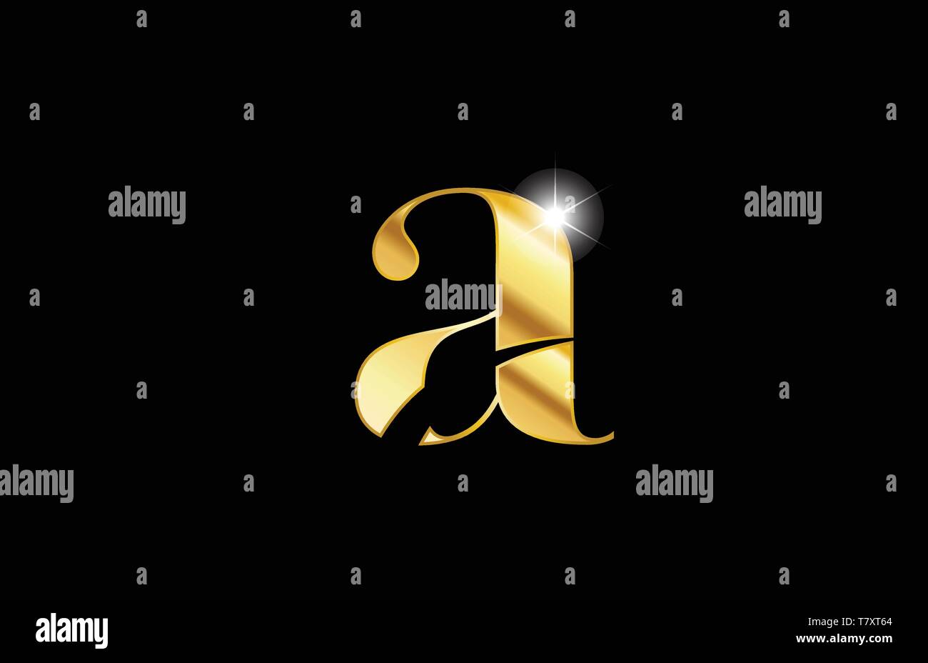 gold golden metal metallic alphabet letter a logo icon design for a ...