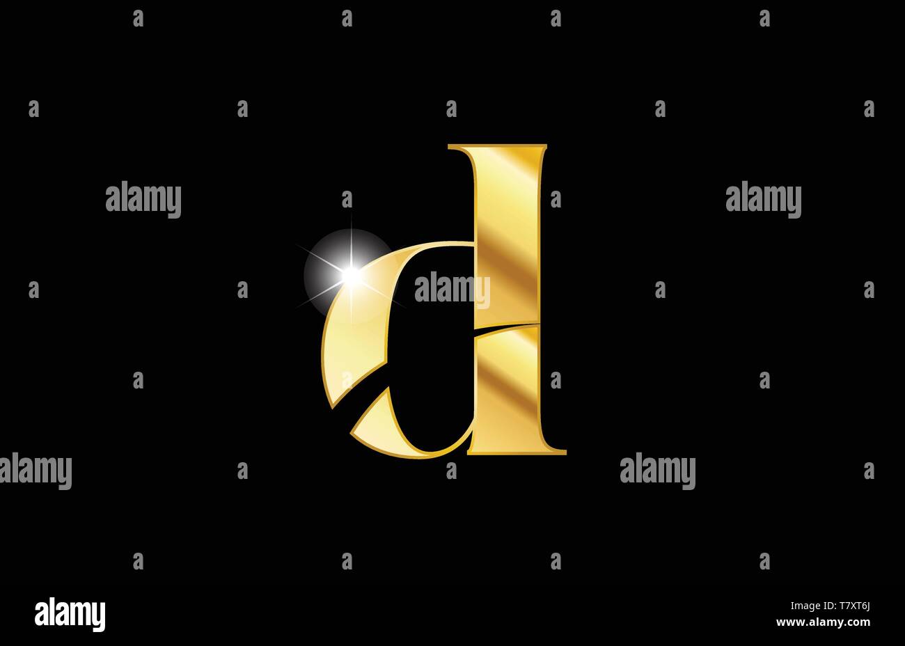 gold golden metal metallic alphabet letter d logo icon design for a ...