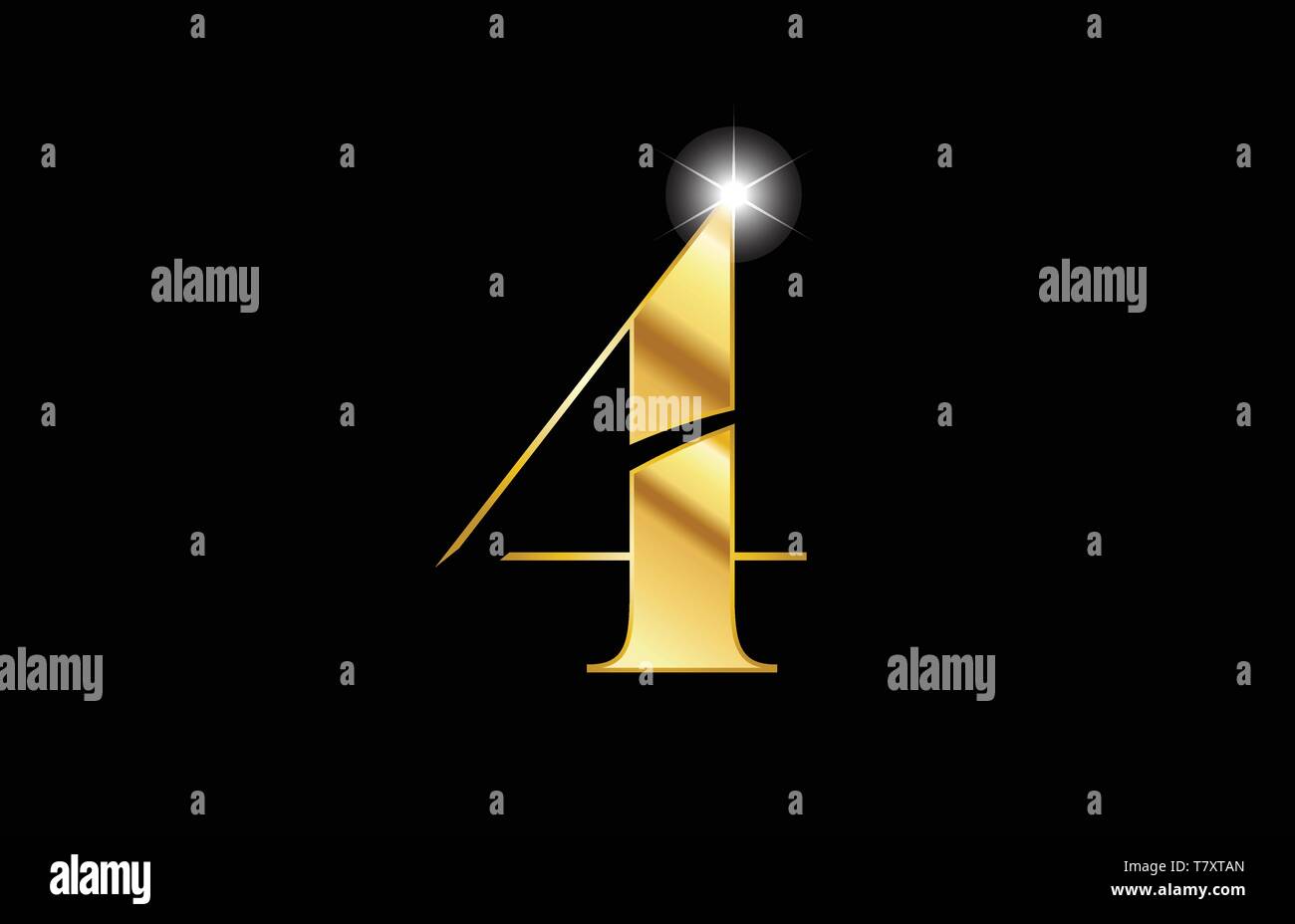 Modern metallic number 4 vector Stock Vector Images - Alamy