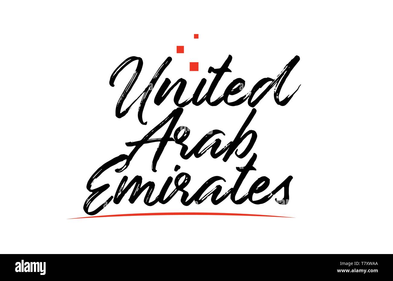 United Arab Emiratesor UAE country typography word text suitable for ...