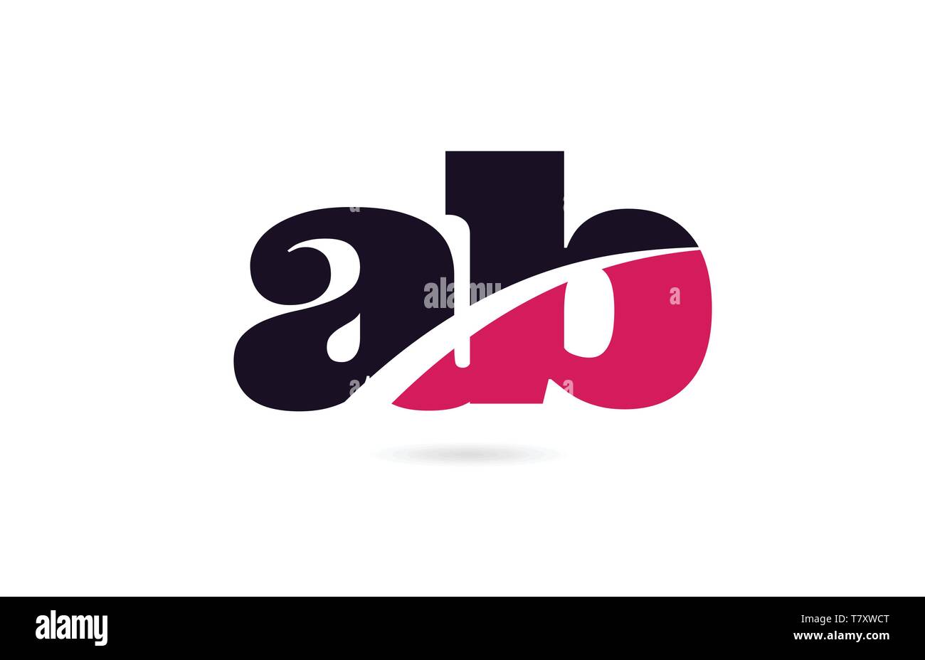 ab a b pink and black alphabet letter combination suitable as a logo ...