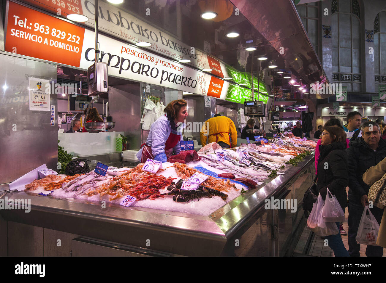 Spain, Valencia, Central market, fresh fish Photo Federico Meneghetti ...