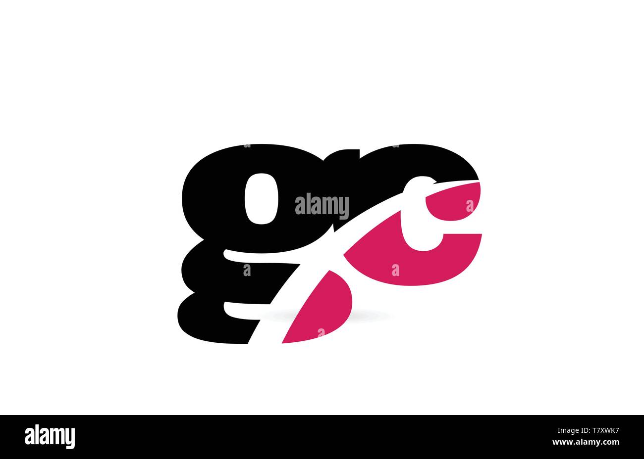 gc g c pink and black alphabet letter combination suitable as a logo ...