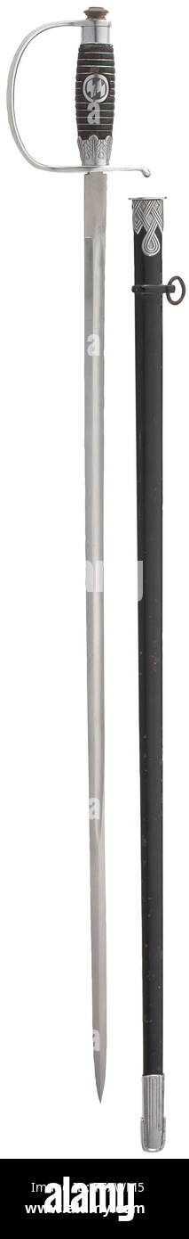 A sword for SS leaders Single-edged blade fullered on both sides with ...